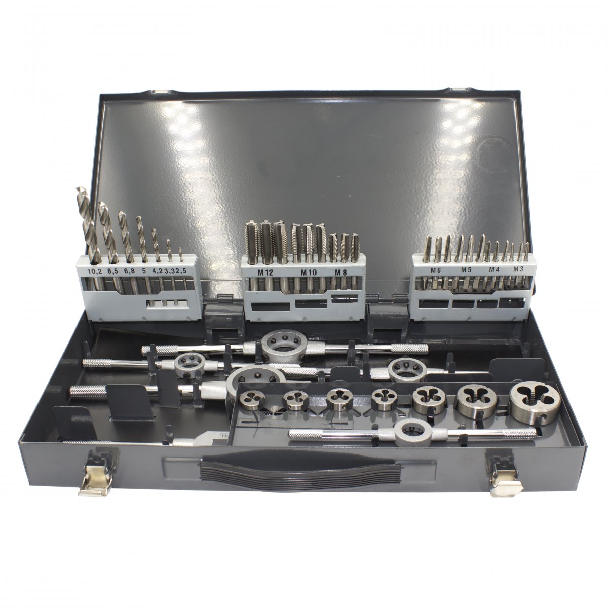 M3-M12 HANDTAP SET + ROUND DIES + DRILLS - Hand Tap Set - thurmer.com